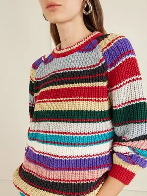 Aimé Leon Dore Striped Crewneck Cotton-knitted Sweater