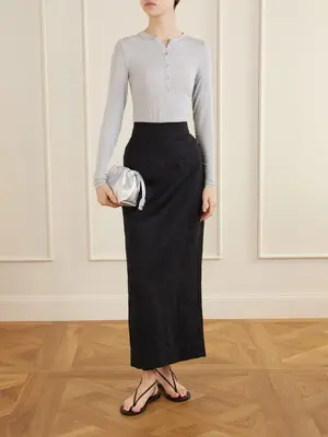 SKIMS Long Sleeve Stretch-modal And Cashmere-blend Henley Top