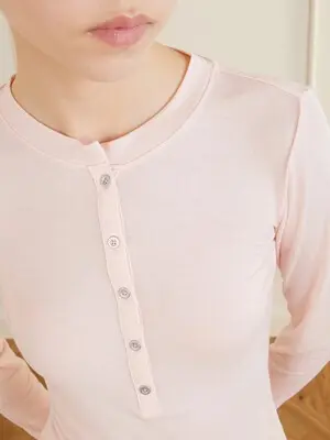 SKIMS Sheer Modal-blend Henley Top