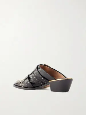 Chloé Susanna Studded Leather Mules - Black