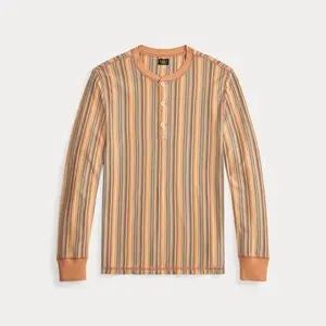 Ralph Lauren Striped Jacquard Henley Shirt - Navy Multi