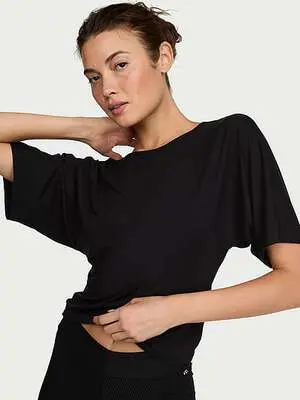 Victoria's Secret Vsx Drapey Knit Tee - Black