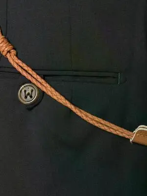 BERWICH Wool Blend Chinos With Rope Detail