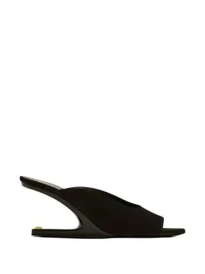 Balmain Open-toe Suede Mule Sandals - Black