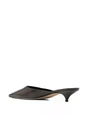 THE ROW Pointed Leather Mules - Brown