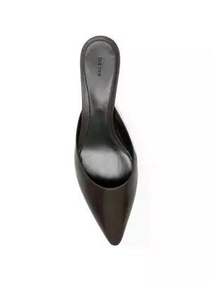 THE ROW Pointed Leather Mules - Brown