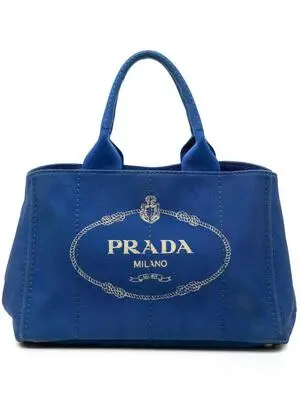 Prada 2013-2025 Canapa Logo Satchel - Blue