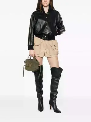 Balmain Lambskin Utility Shorts - Neutrals