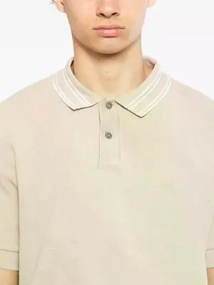 BOSS Striped Collar Polo Shirt - Neutrals