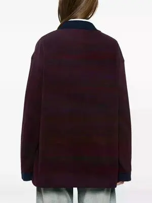 Prada Striped Embroidered Jacket - Red