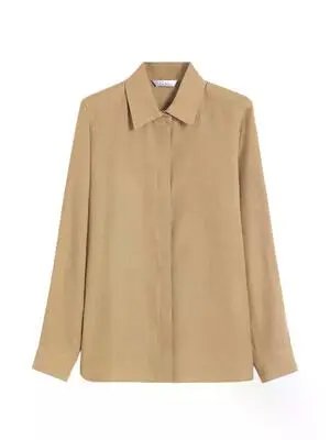 Max Mara Collared Linen Shirt - Neutrals