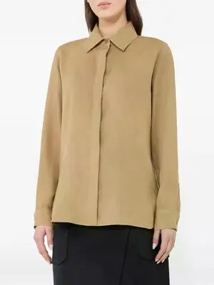 Max Mara Collared Linen Shirt - Neutrals