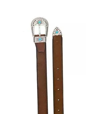 ALBERTO LUTI Embellished Leather Belt