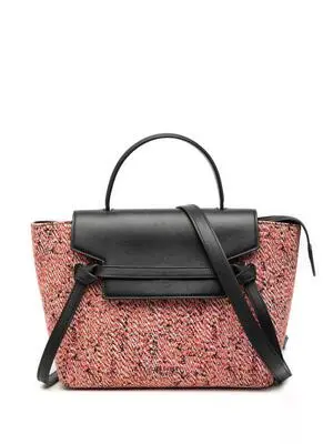 Celine Micro Tweed Belt Satchel - Black