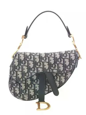 Dior 2010-2026 Oblique Canvas Saddle Bag - Blue