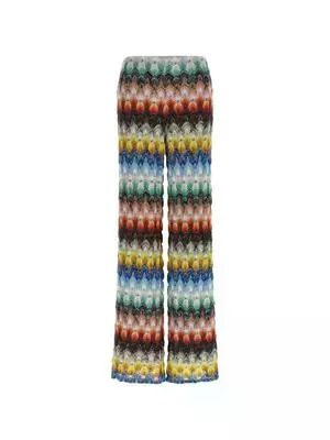 Missoni Zigzag-knit Palazzo Pants - Blue