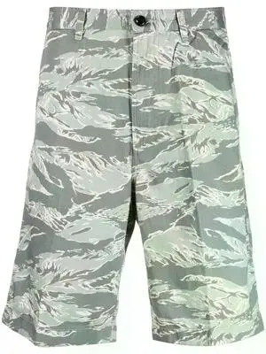 DIESEL® Camouflage Print Cotton Blend Bermuda Shorts