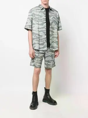 DIESEL® Camouflage Print Cotton Blend Bermuda Shorts