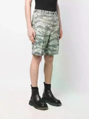 DIESEL® Camouflage Print Cotton Blend Bermuda Shorts