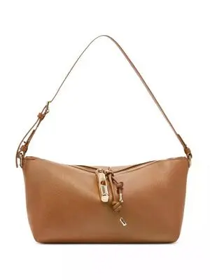Furla Debby Zip Leather Shoulder Bag - Brown