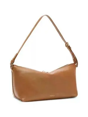 Furla Debby Zip Leather Shoulder Bag - Brown