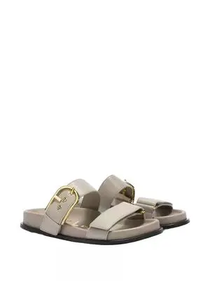Furla Solea Buckle Strap Leather Sandals - Neutrals