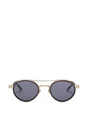 AKONI Astria Round-frame Sunglasses - Black