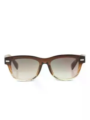 Brunello Cucinelli Stanley J. Rectangle Sunglasses - Brown