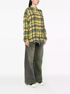 R13 Fringed Checked Shirt