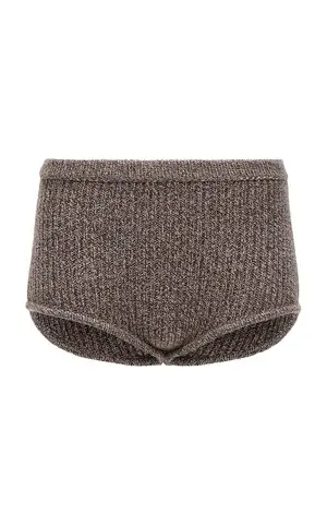 Magda Butrym Knit Wool Shorts - Brown
