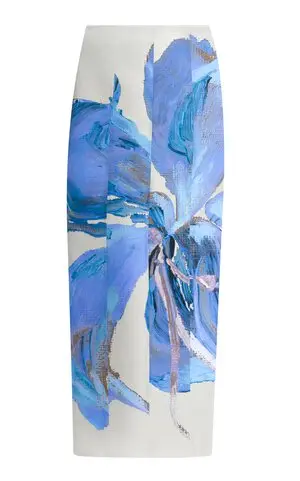 Significant Other Rumi Floral Midi Skirt - Blue