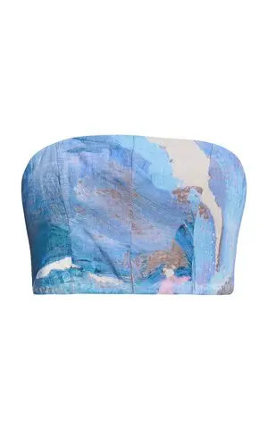 Significant Other Rumi Strapless Floral Top - Blue