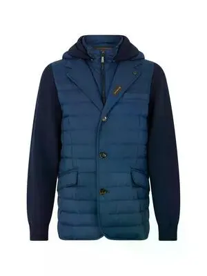 MOORER Padded Hooded Jacket - Blue
