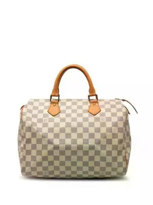 LOUIS VUITTON 2011 Damier Azur Speedy 30 Boston Bag - White