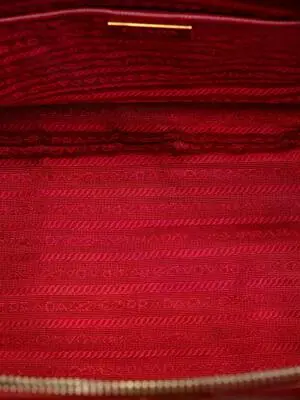 Prada Large Saffiano Lux Galleria Double Zip Satchel - Red