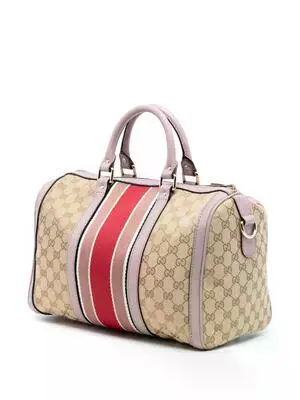 Gucci Gg Canvas Web Joy Boston Bag Satchel - Brown