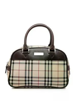 Burberry House Check Canvas Handbag - Brown