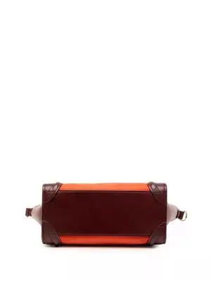 Celine 2014 Nano Tricolor Nubuck And Calfskin Luggage Tote - Orange