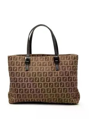 Fendi 2000-2010 Zucchino Canvas Tote Bag - Brown