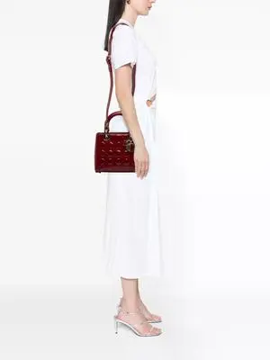 Dior 2017 Lady Medium Patent Cannage Satchel