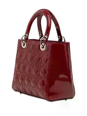 Dior 2017 Lady Medium Patent Cannage Satchel