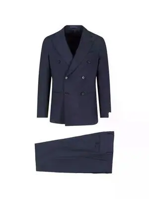 Caruso Double-breasted Suit - Blue