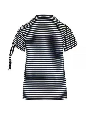 JW Anderson Striped Tie-sleeve T-shirt - Blue