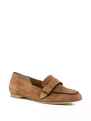 ANNA F. Suede Loafers - Brown
