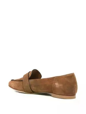 ANNA F. Suede Loafers - Brown