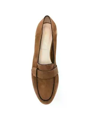 ANNA F. Suede Loafers - Brown