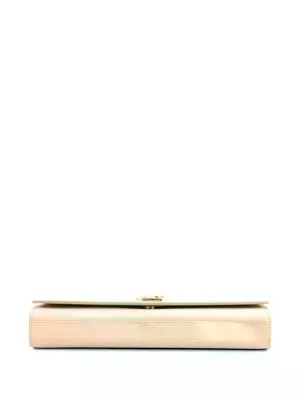 Saint Laurent Classic Monogram Leather Long Clutch - Neutrals