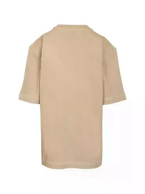 AMI Paris De Coeur Contrast-stitch T-shirt - Neutrals