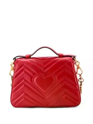 Gucci Gg Marmont Mini Satchel - Red