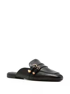 TAMARIS Leather Mules - Black